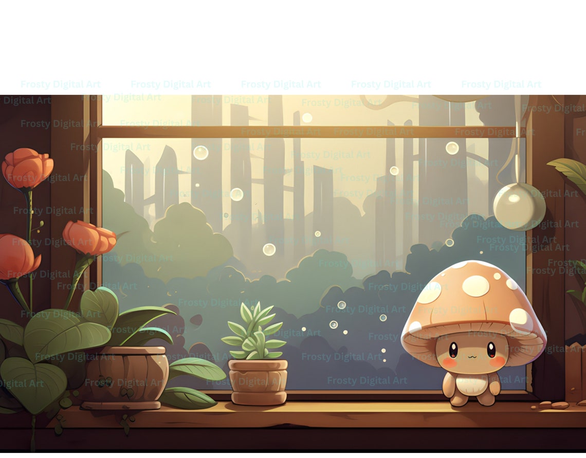 ANIMATED Mushroom Streaming Scene Pack, Twitch Background, Unique ...