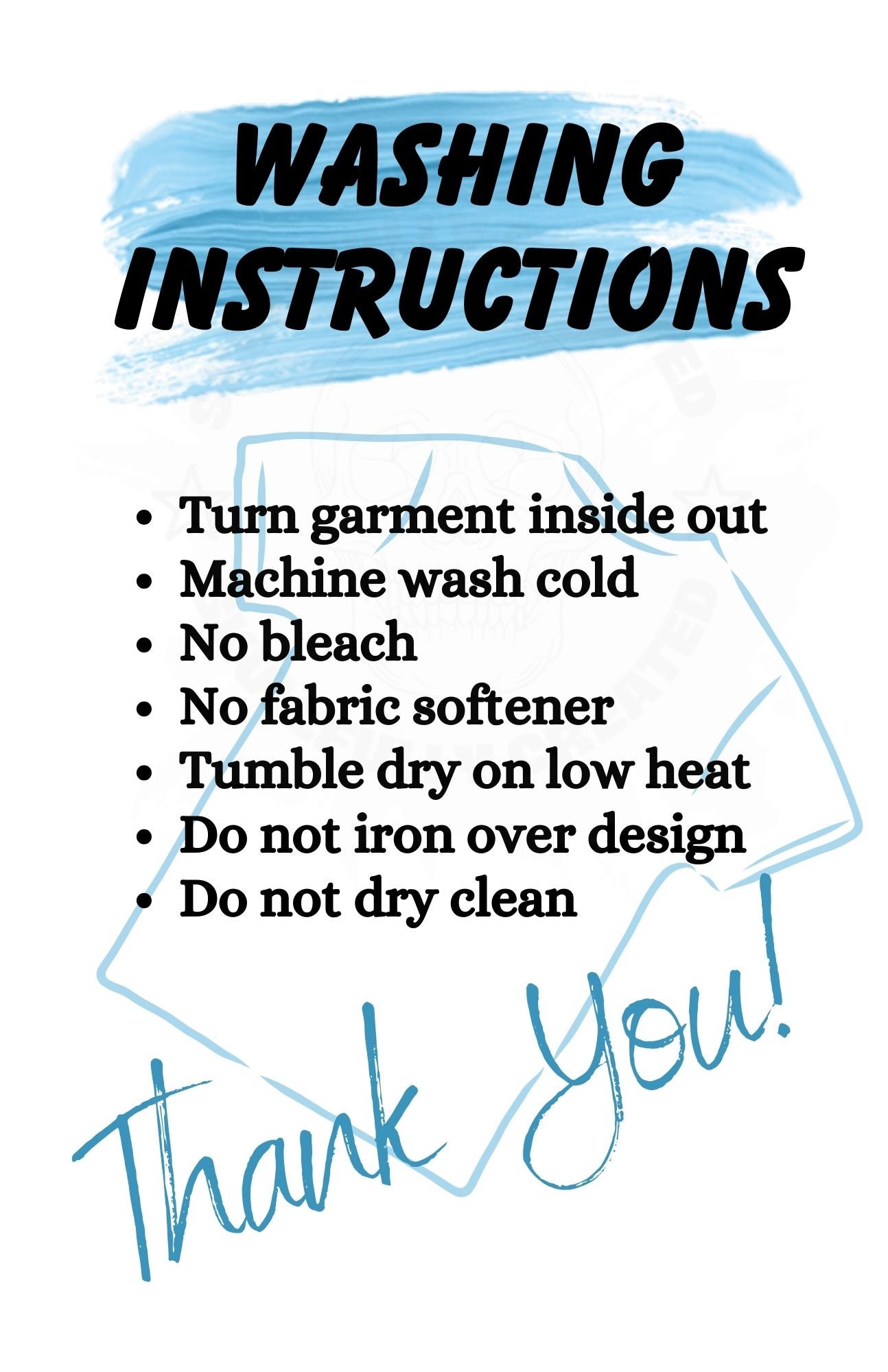 Washing Instructions SVG/PNG/JPG - Etsy