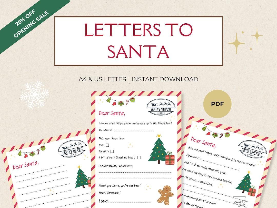 Letter to Santa Printable Santa Letters, Santa Letter Template ...