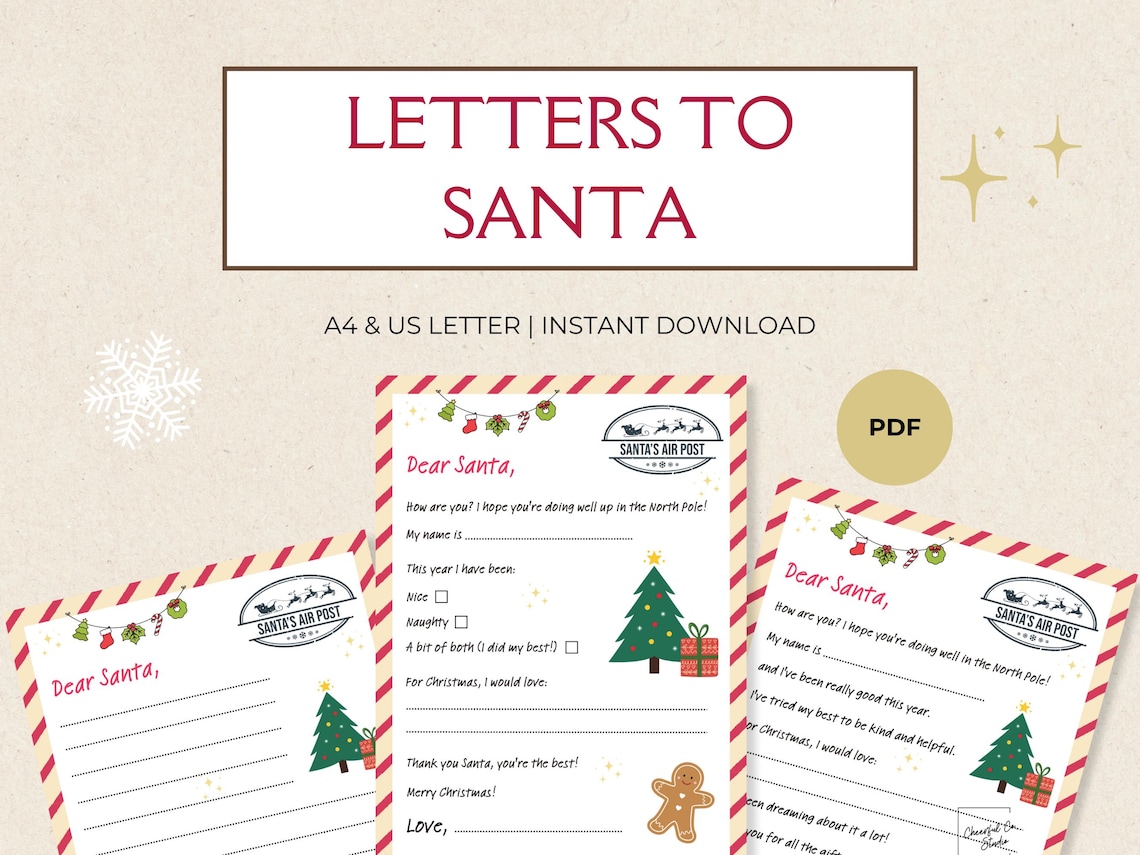 Letter to Santa Printable Santa Letters, Santa Letter Template ...