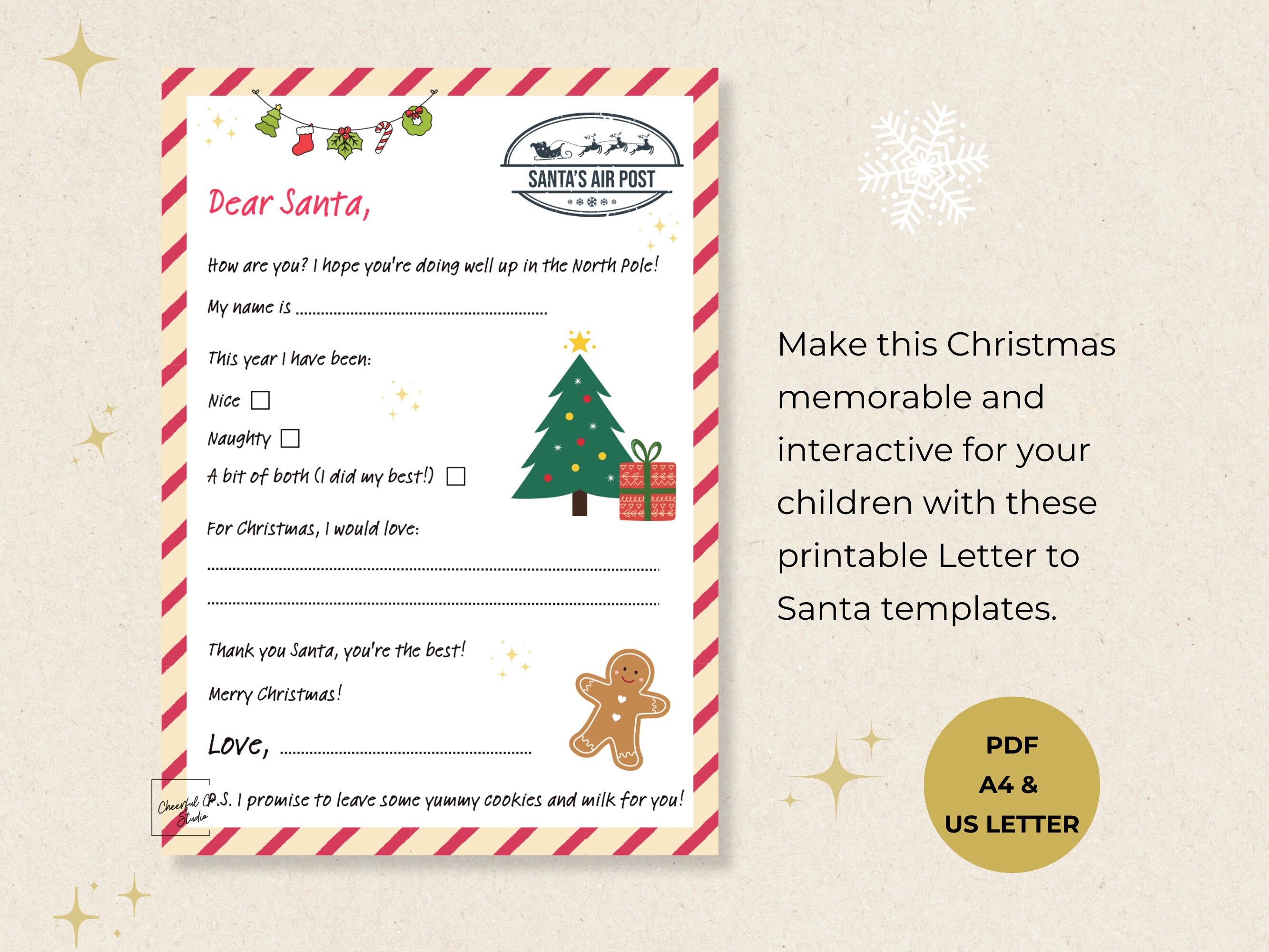 Letter to Santa Printable Santa Letters, Santa Letter Template ...