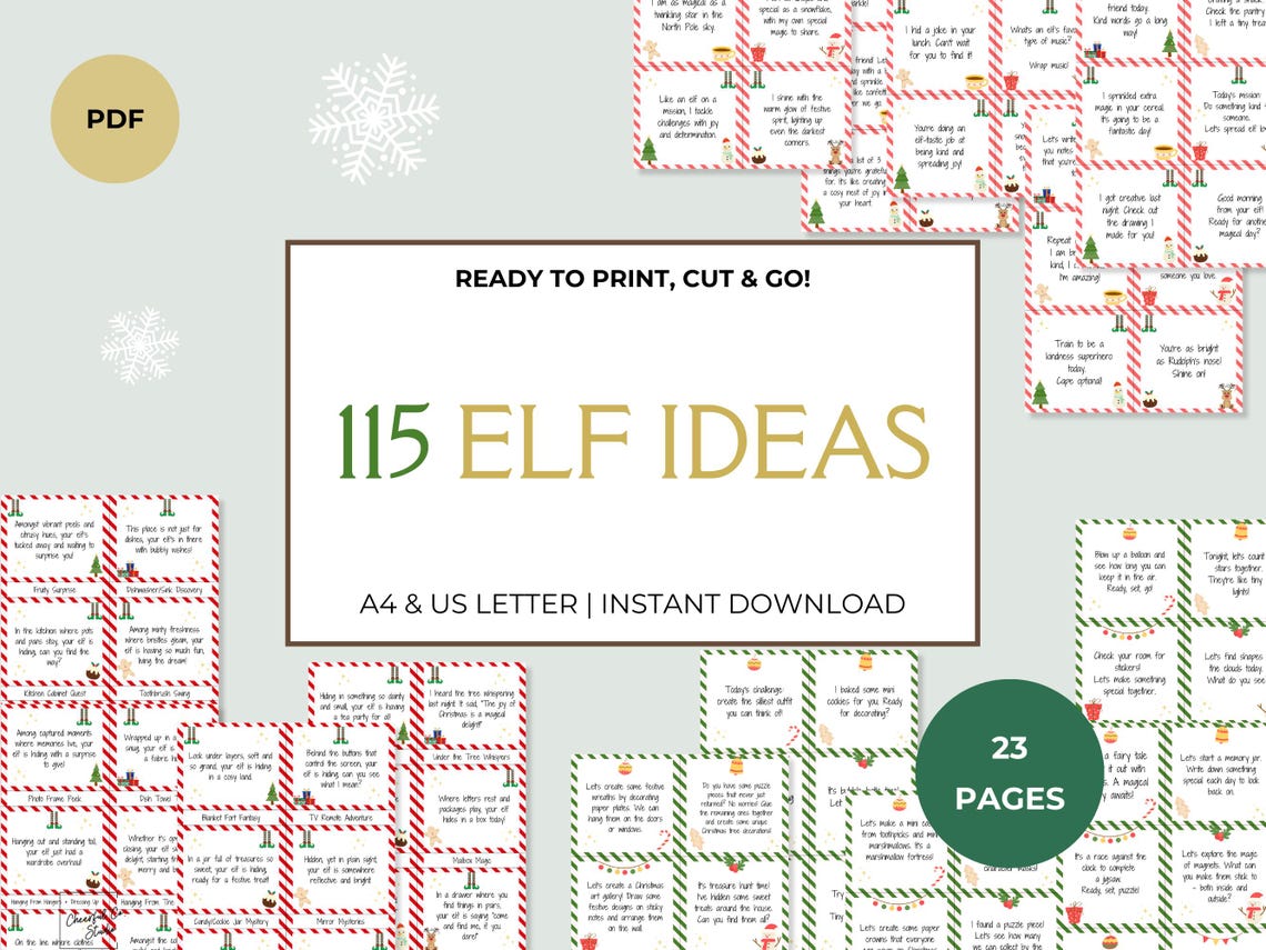 Elf Ideas | Elf Printable With Elf Hiding Places, Elf Activities, Elf ...