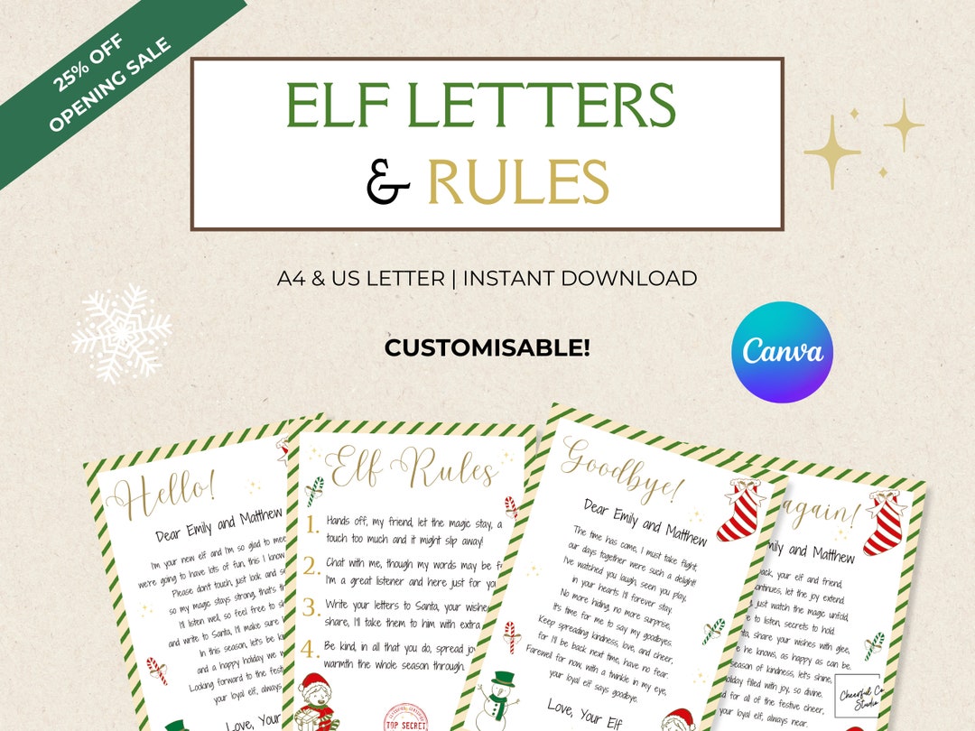 Elf Letters & Elf Rules Editable Template, Elf Arrival Letter, Elf ...
