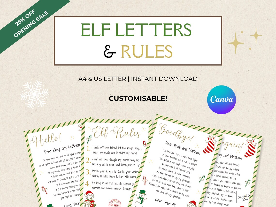 Elf Letters & Elf Rules Editable Template, Elf Arrival Letter, Elf ...