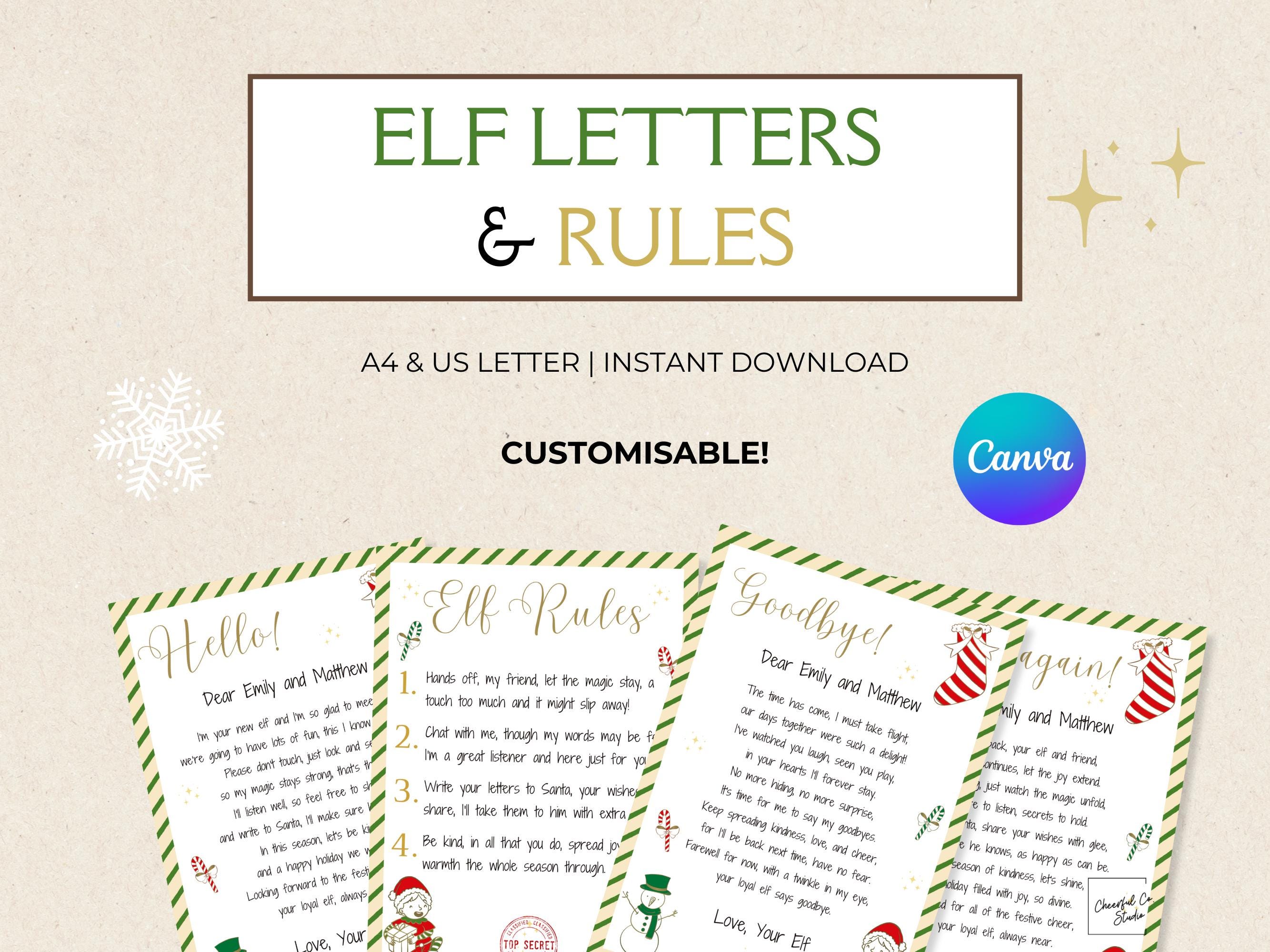 Elf Letters & Elf Rules | Editable Template, Elf Arrival Letter, Elf ...