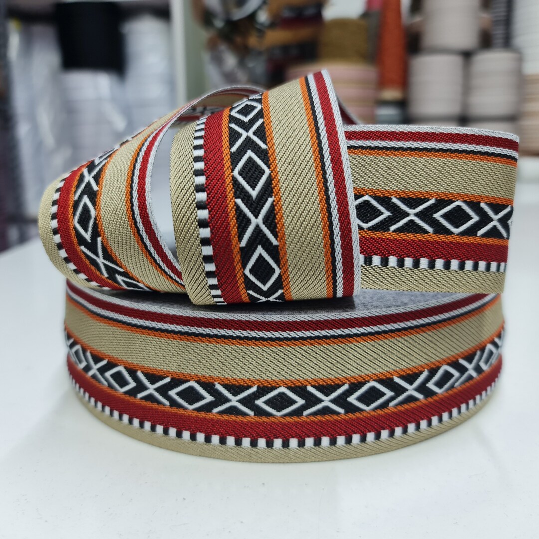 10 Meters-- 5 Cm Ethnic Ribbon Jacquard Woven, Jacquard Trim, Ribbon ...