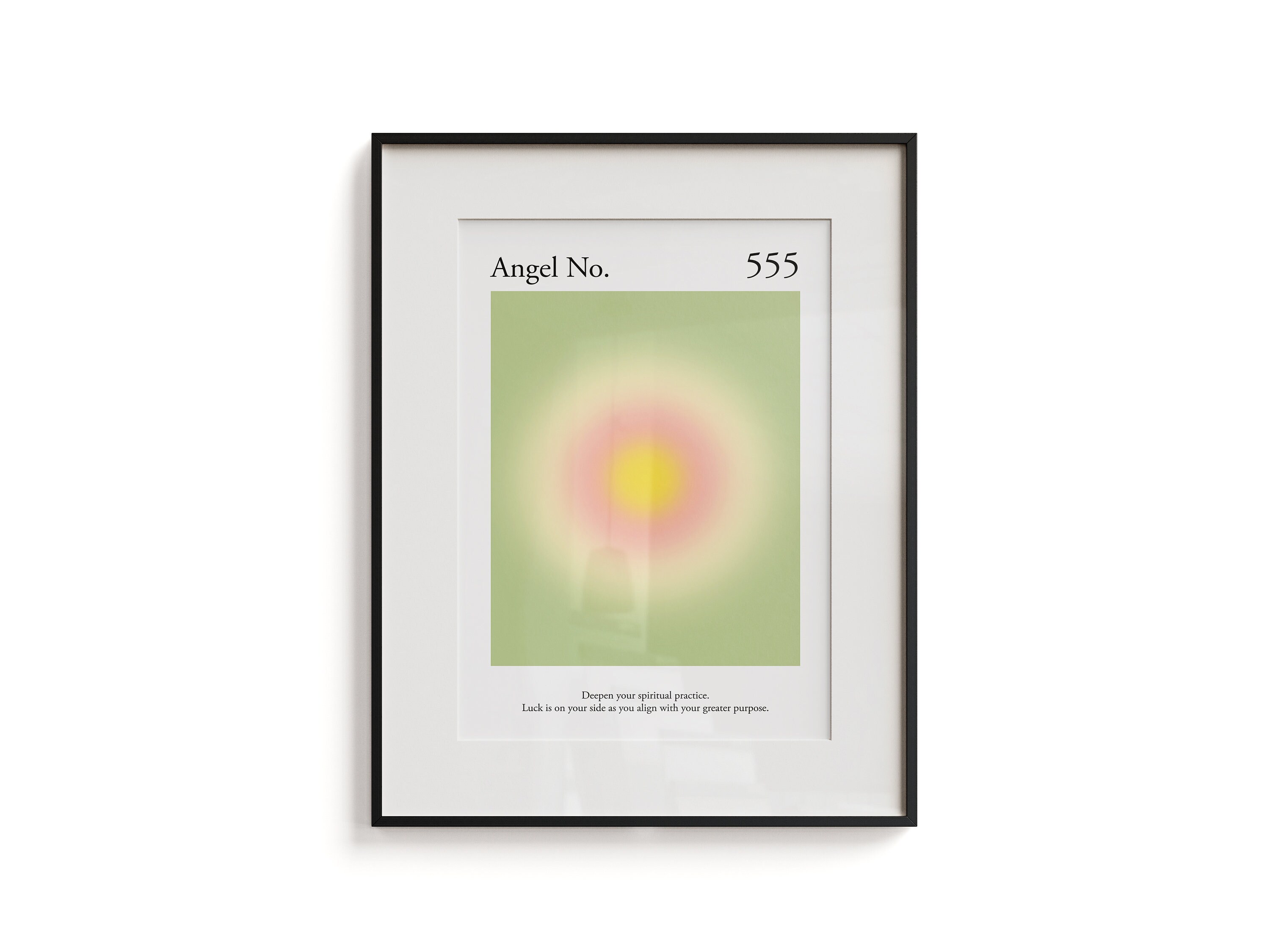 Angel Number 555, Spiritual Wall Art, Manifestation Energy Gradient ...
