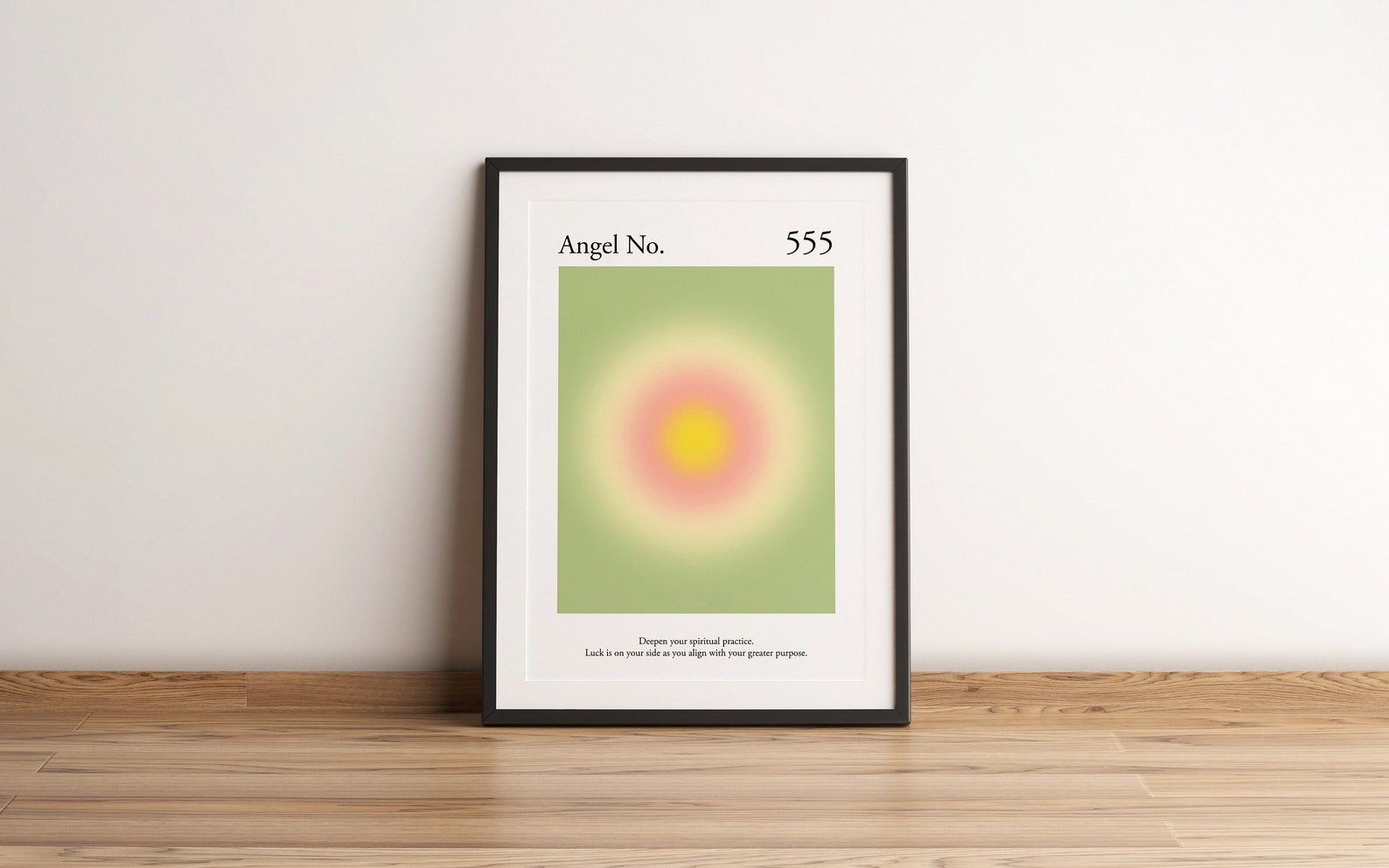 Angel Number 555, Spiritual Wall Art, Manifestation Energy Gradient ...