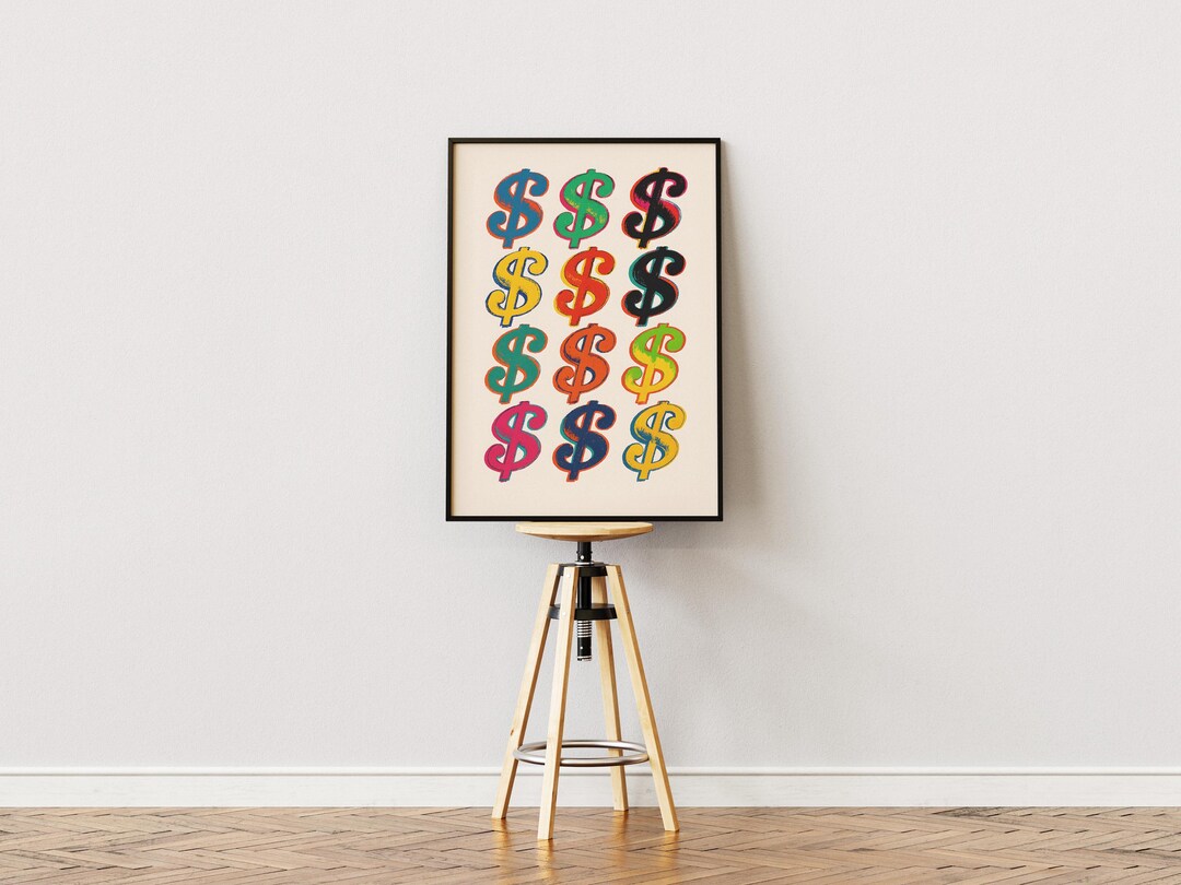 Colorful Dollar Sign Poster – Pop Art Money Wall Print for Office, Game ...