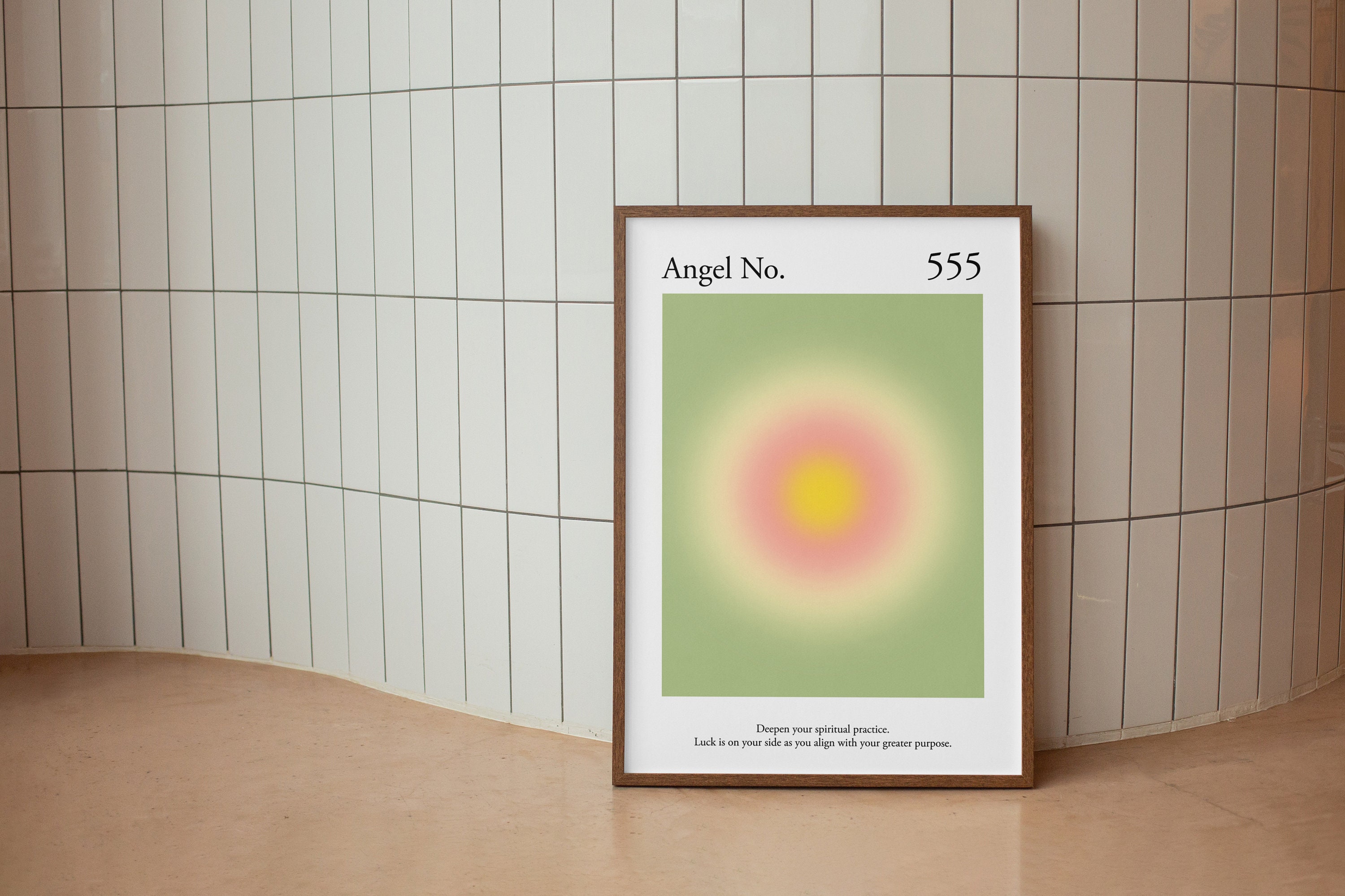 Angel Number 555, Spiritual Wall Art, Manifestation Energy Gradient ...