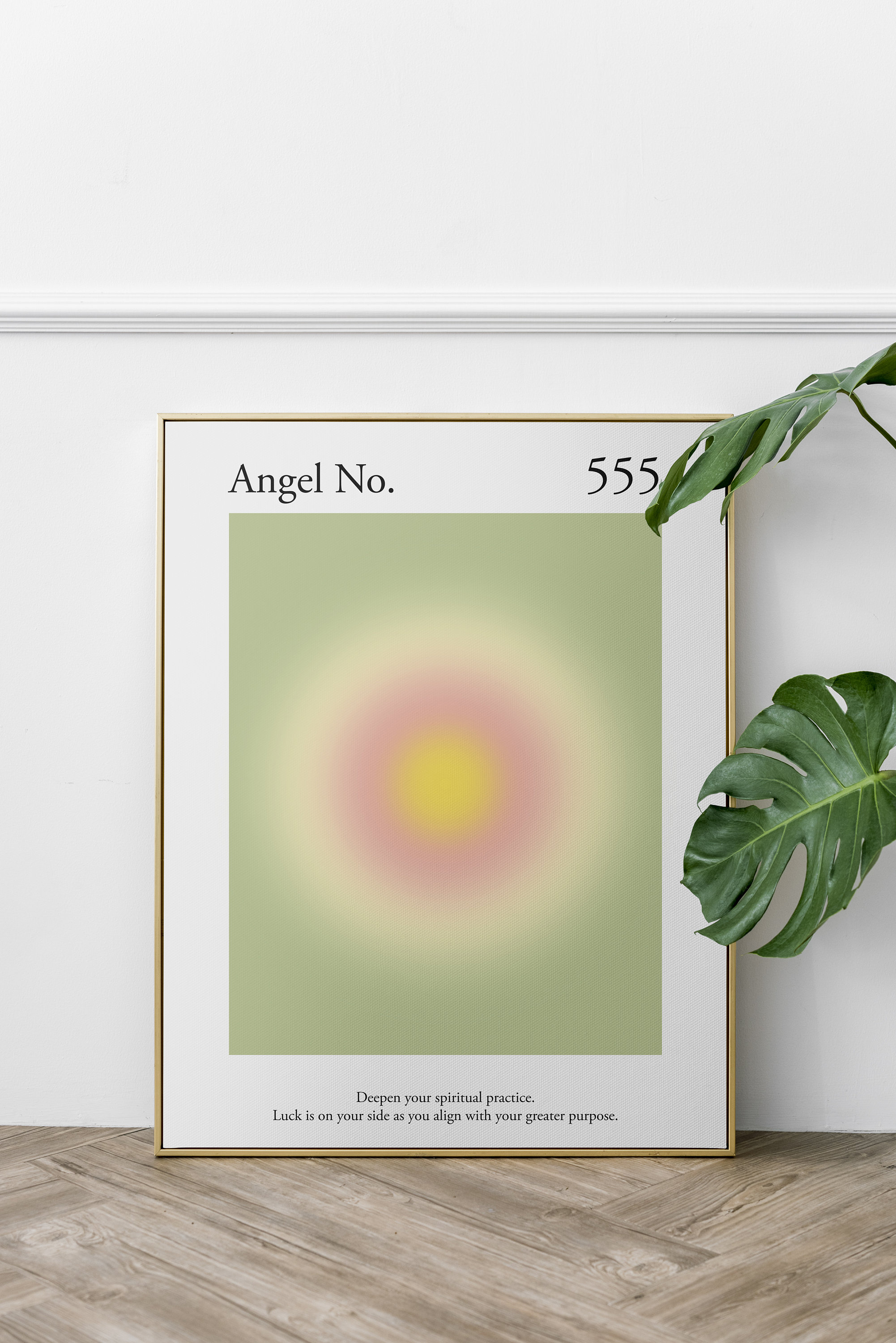 Angel Number 555, Spiritual Wall Art, Manifestation Energy Gradient ...