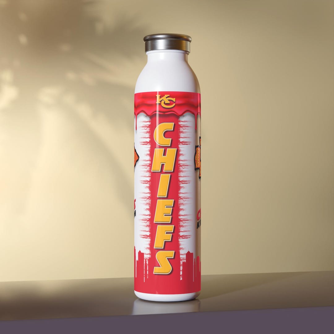 Chiefs Slim Water Bottle, Chiefs Water Bottle 20oz Kansas City, Gifts ...