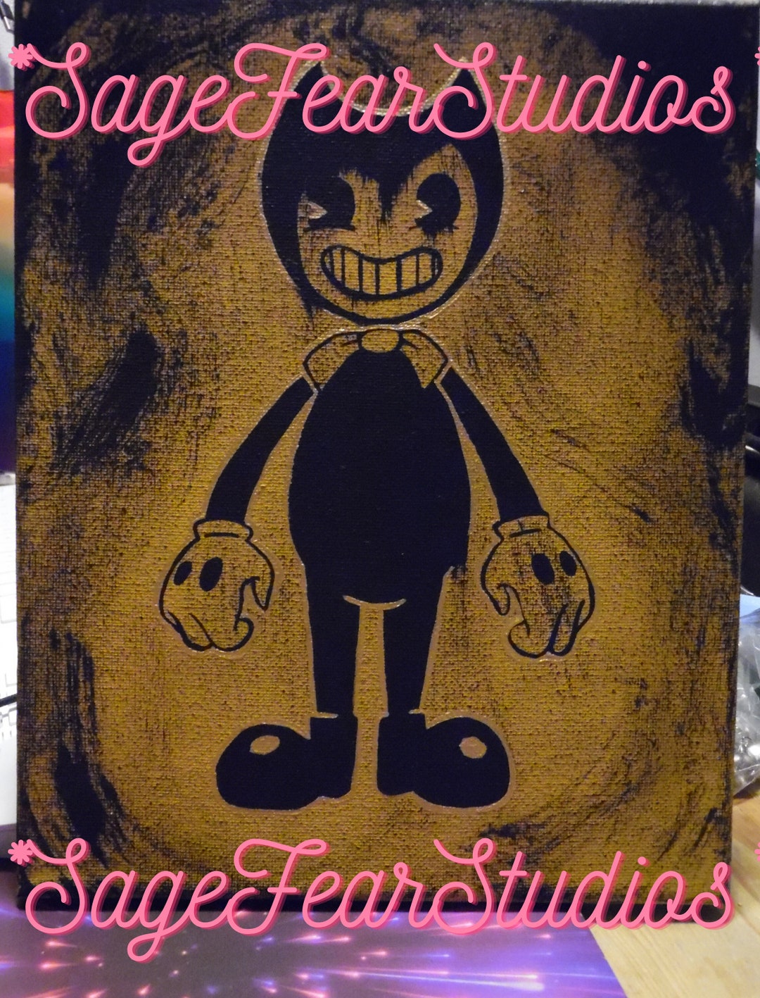 Cute Cartoon Character Ink Splatter Painting - Etsy