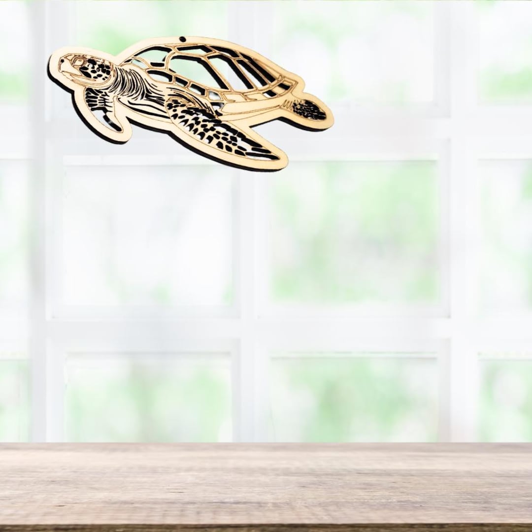 Wood Laser Cut Turtle Window Decor - Etsy