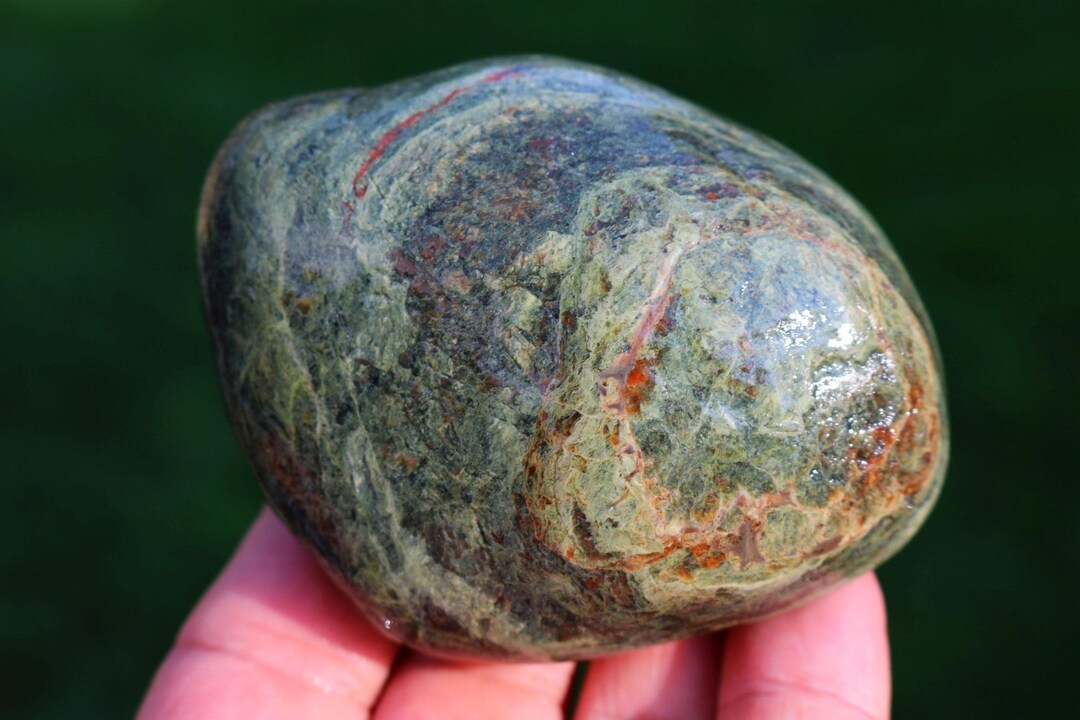 Natural Unakite Stone, 12.52oz Naturally Water Tumbled in Lake Superior ...