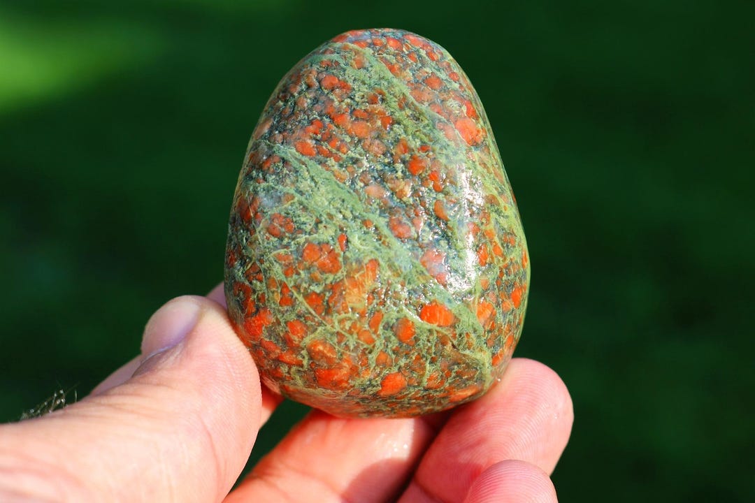 Unique Unakite Stone, 4.69oz Naturally Water Tumbled in Lake Superior ...