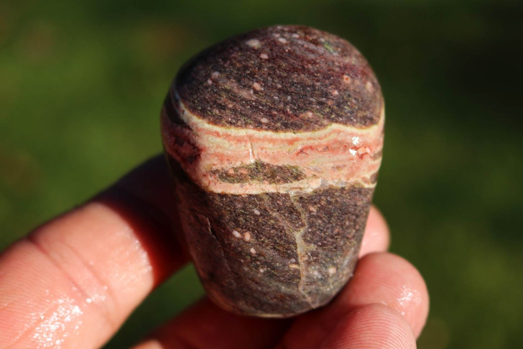 Pink Prehnite Wish Stone and Epidote in Dolomite With Quartz Band, 3 ...