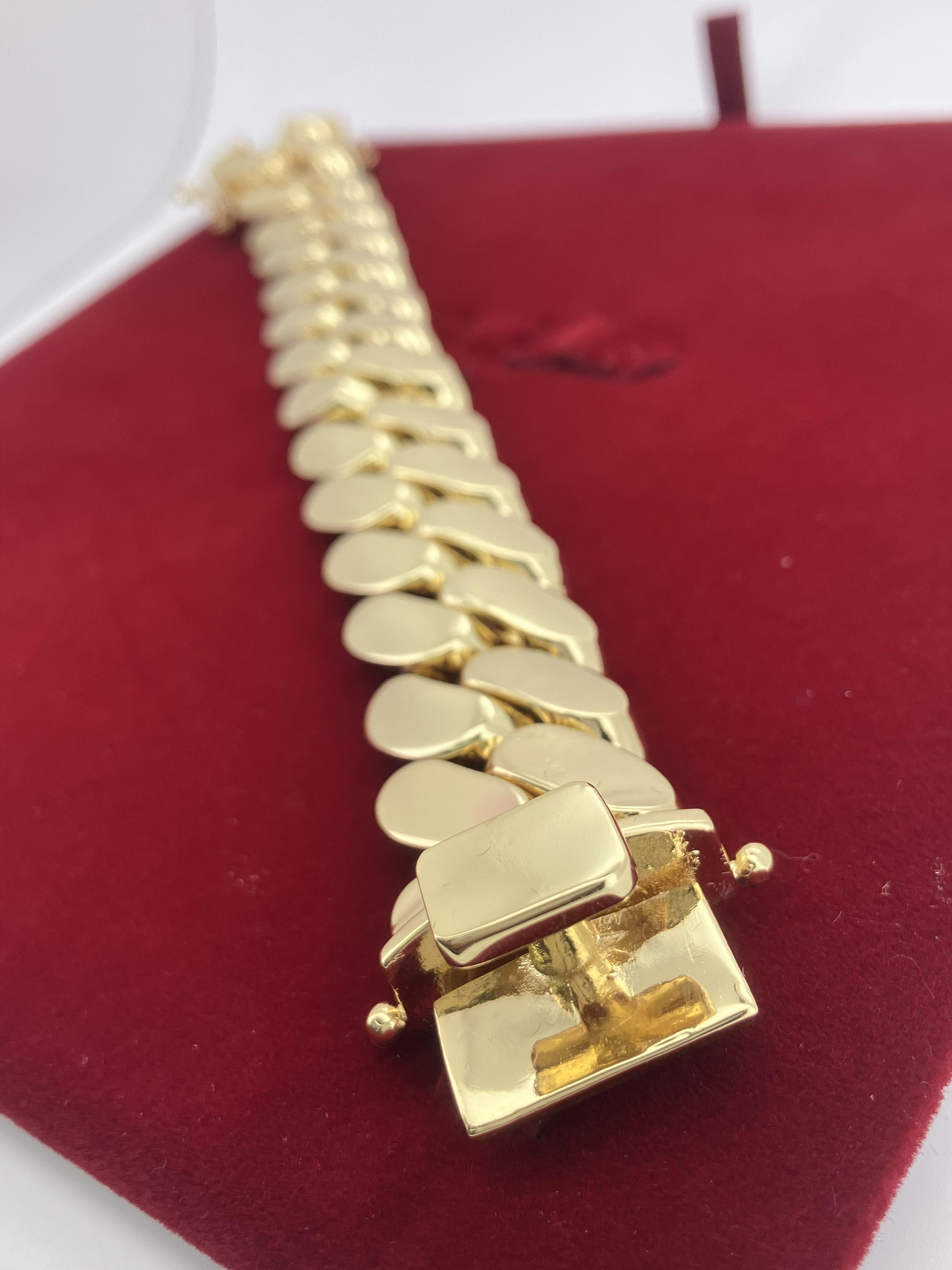 Miami Cuban Link Bracelet 10k Gold Plated Handmade Solid Heavy With ...