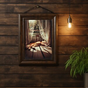 Serenity by the Window: A Sun-kissed Cat Resting - Etsy