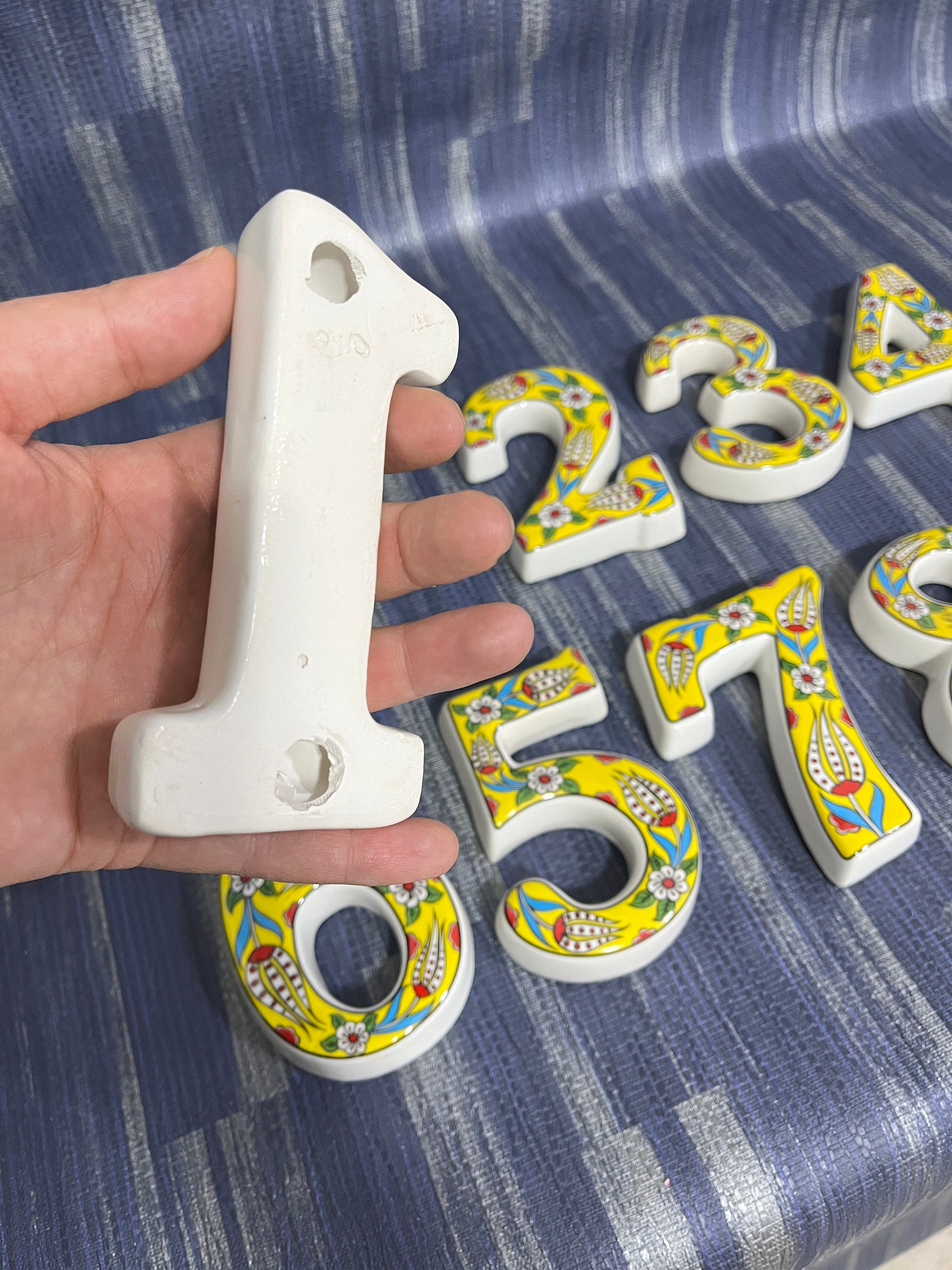 Handmade Turkish Ceramic House Numbers, House Numbers, Handcrafted ...