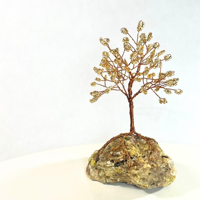 Hand Beaded Gold Leaf Copper Wire Tree of Life Housewarming Gift - Etsy