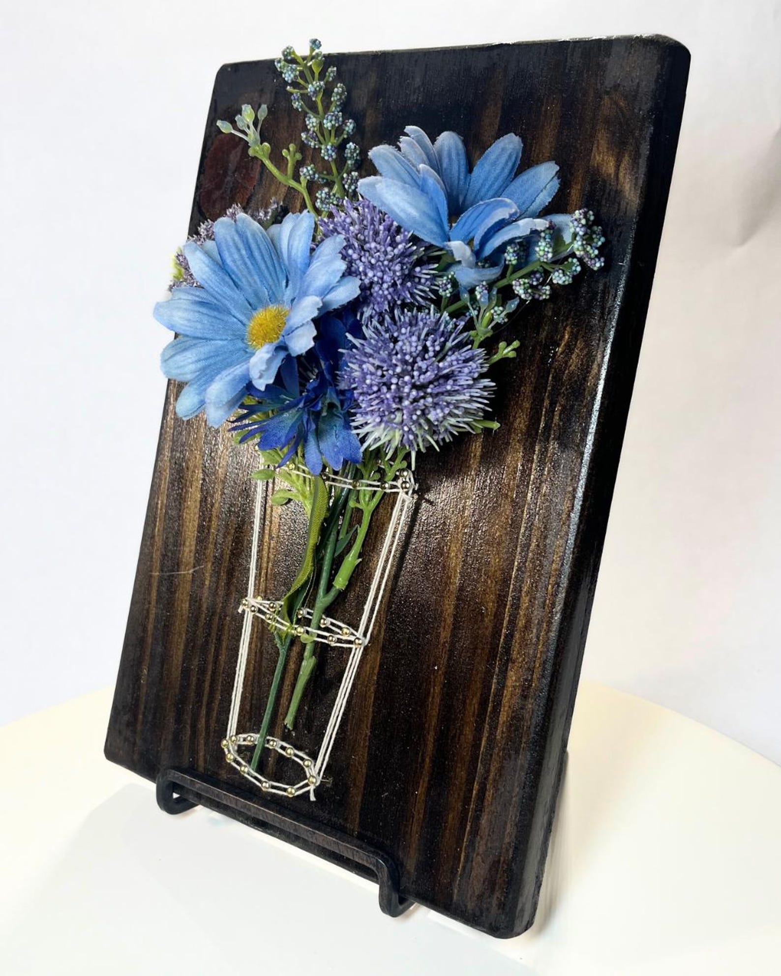 Spring Blue Lilly Floral String Art Vase Wall Hanging- Seasonal Home ...