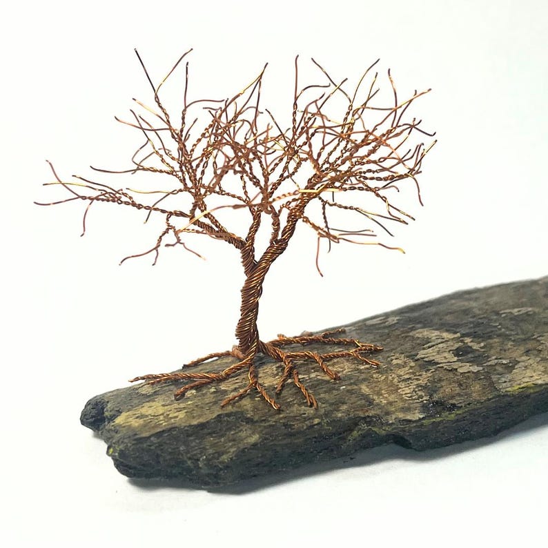 Miniature Copper Wire Tree of Life Art Sculpture Home Decor on ...