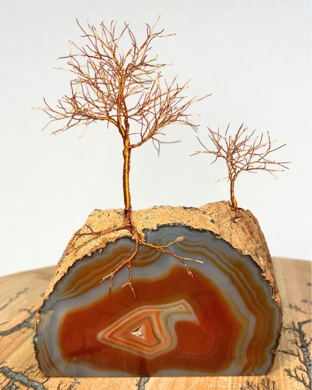 Copper Wire Tree Duo Crystal Tree of Life Centerpiece on Brazilian ...