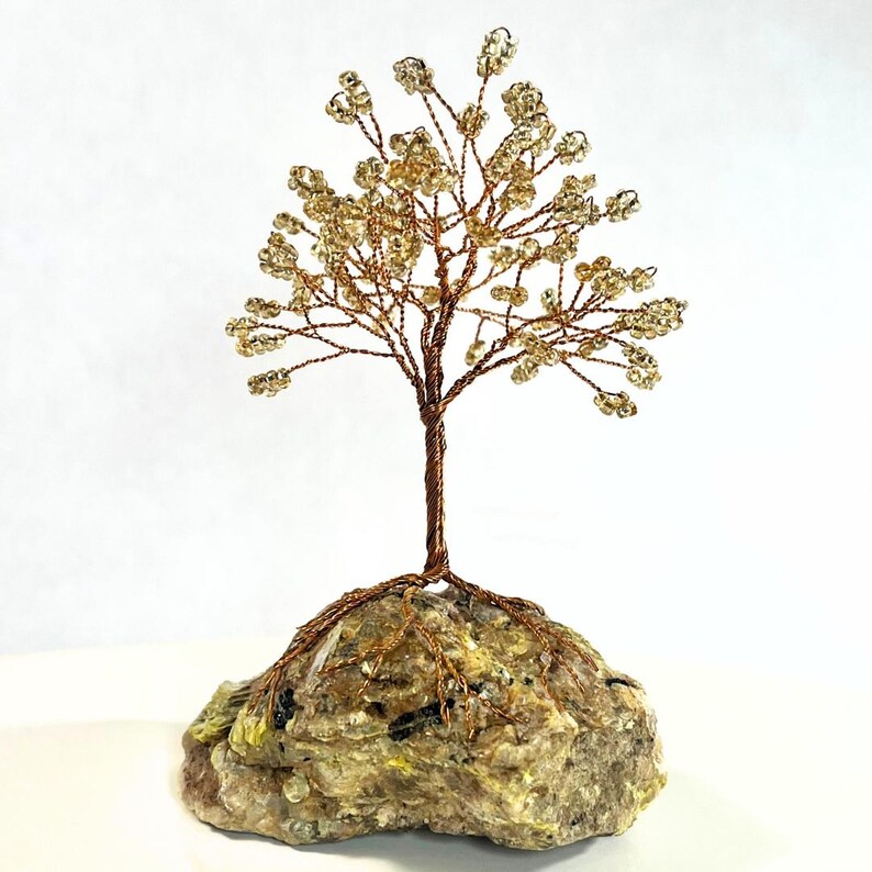 Hand Beaded Gold Leaf Copper Wire Tree of Life Housewarming Gift - Etsy