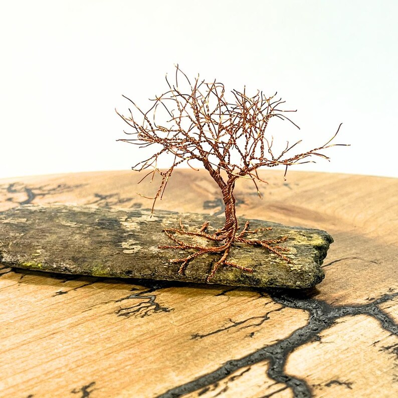 Miniature Copper Wire Tree of Life Art Sculpture Home Decor on ...