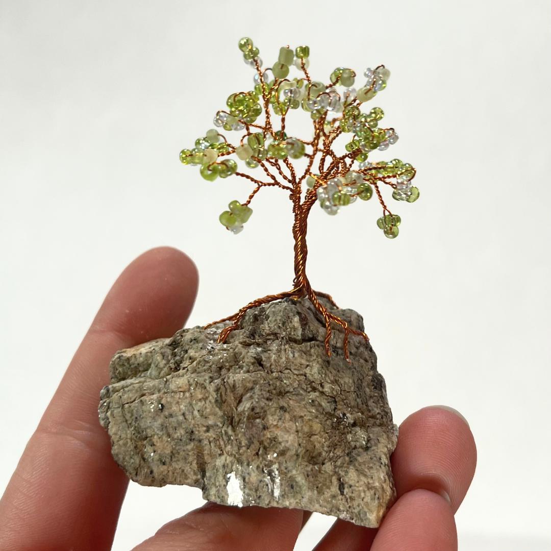 Miniature Spring Copper Wire Tree of Life: Hand Beaded With Bright ...