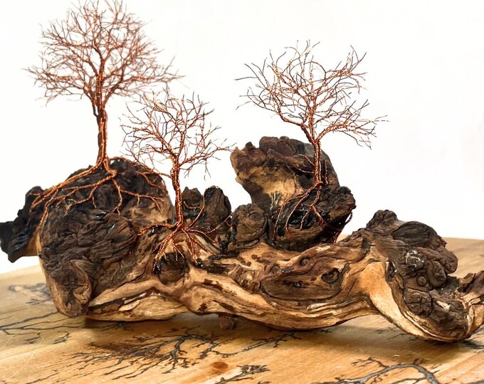 Twisted Copper Wire Tree of Life Art Sculpture Trio Home Decor on ...