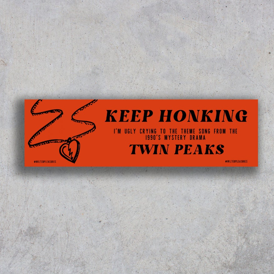 Twin Peaks Bumper Sticker // Red Locket Keep Honking Bumper Sticker ...