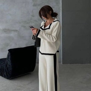 Two Piece Set for Women,knit Two Piece Set,pants and Tunic Set,matching ...