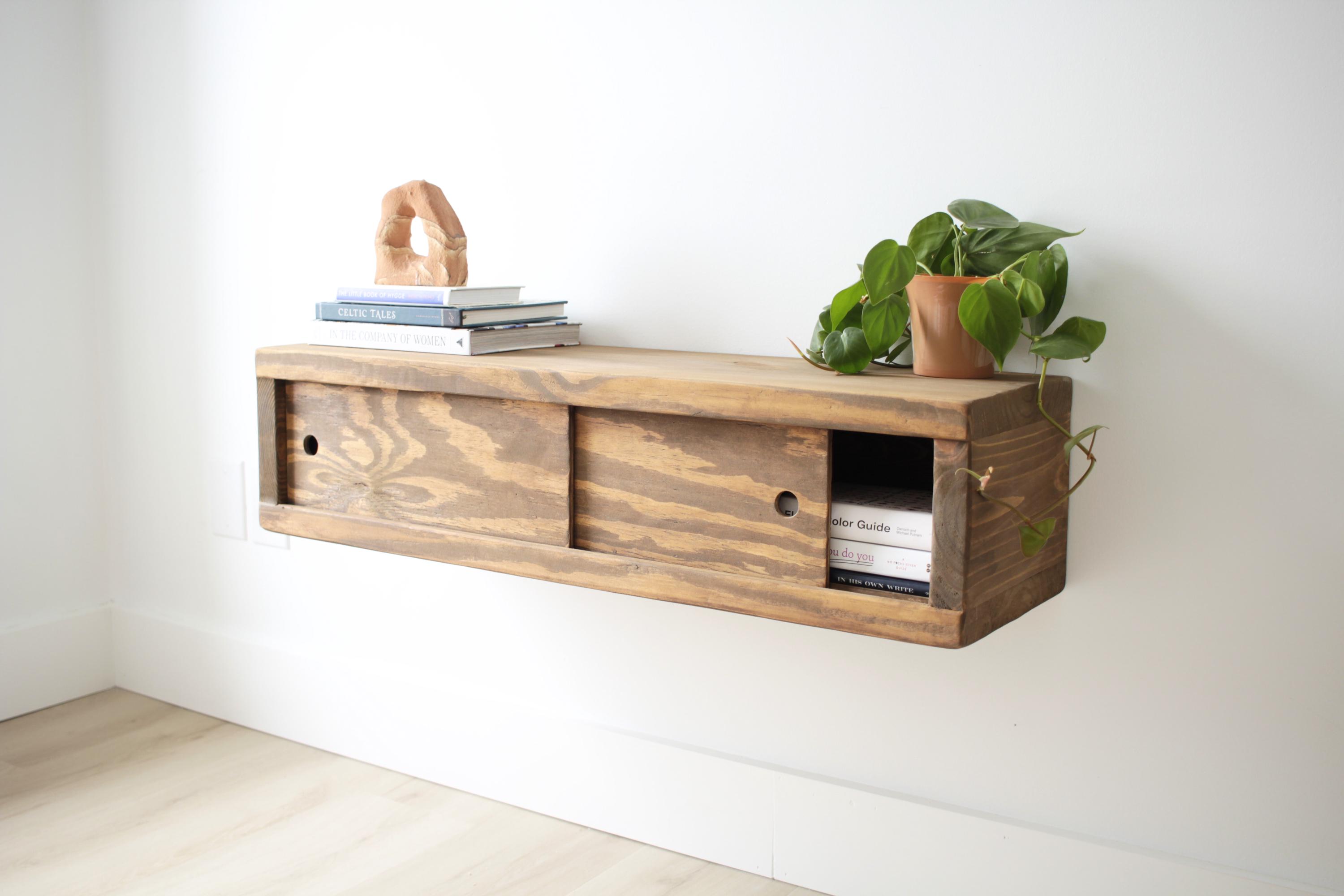 Floating Entertainment Center Modern Floating Shelf Console Rustic ...