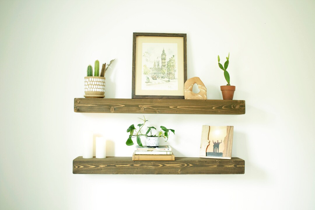 Sturdy Floating Shelves Any Stain/size Custom Wooden Shelf for Kitchen ...