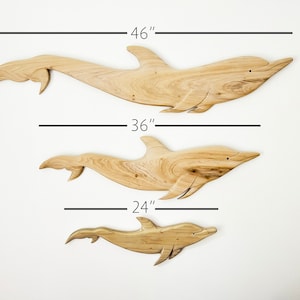 Hand Carved Wooden Dolphin ANY Size/color Wall Art Wooden Animals Wall ...