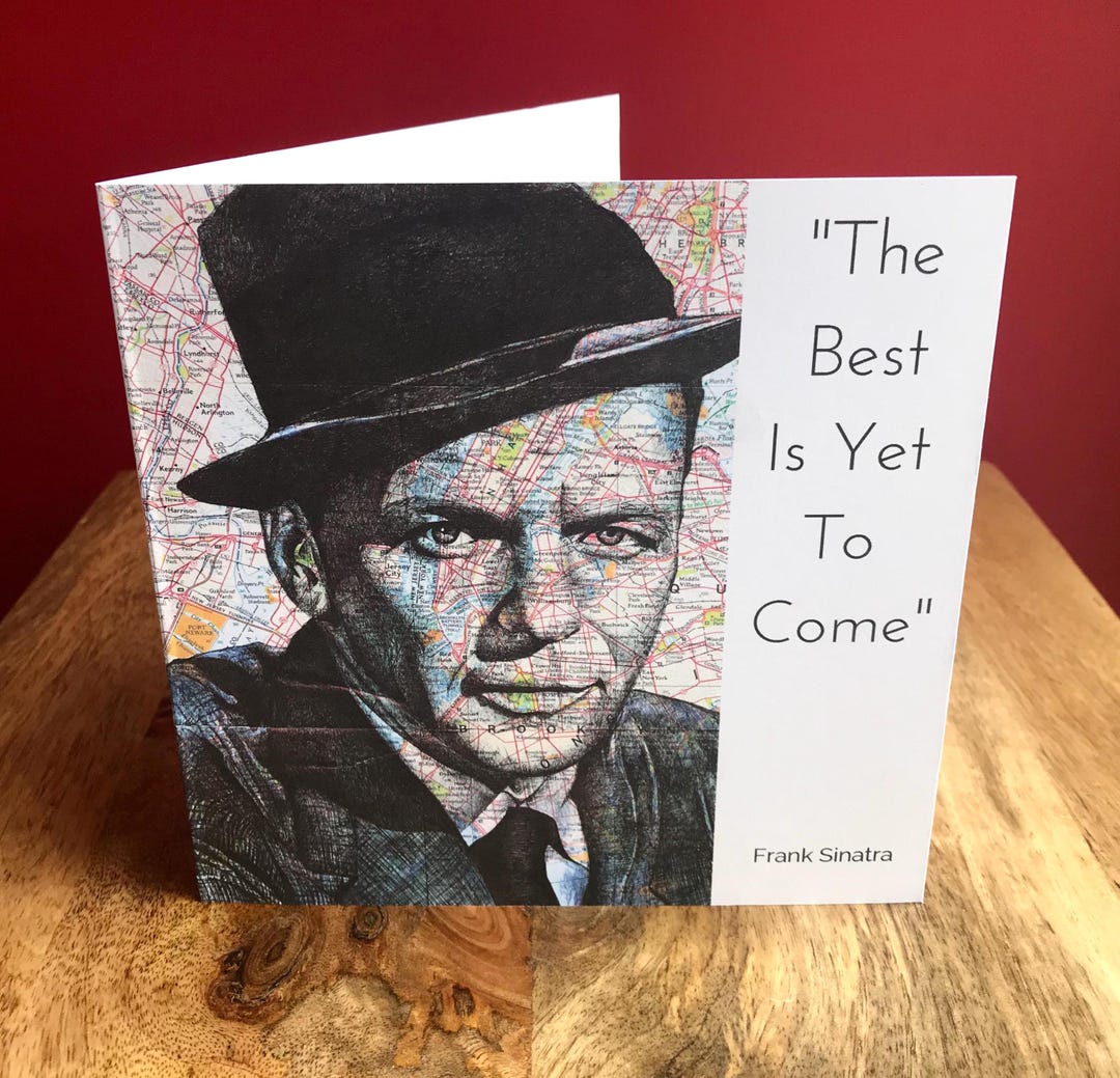 Frank Sinatra Inspired Greeting Birthday Card. Drawing on Map of New ...