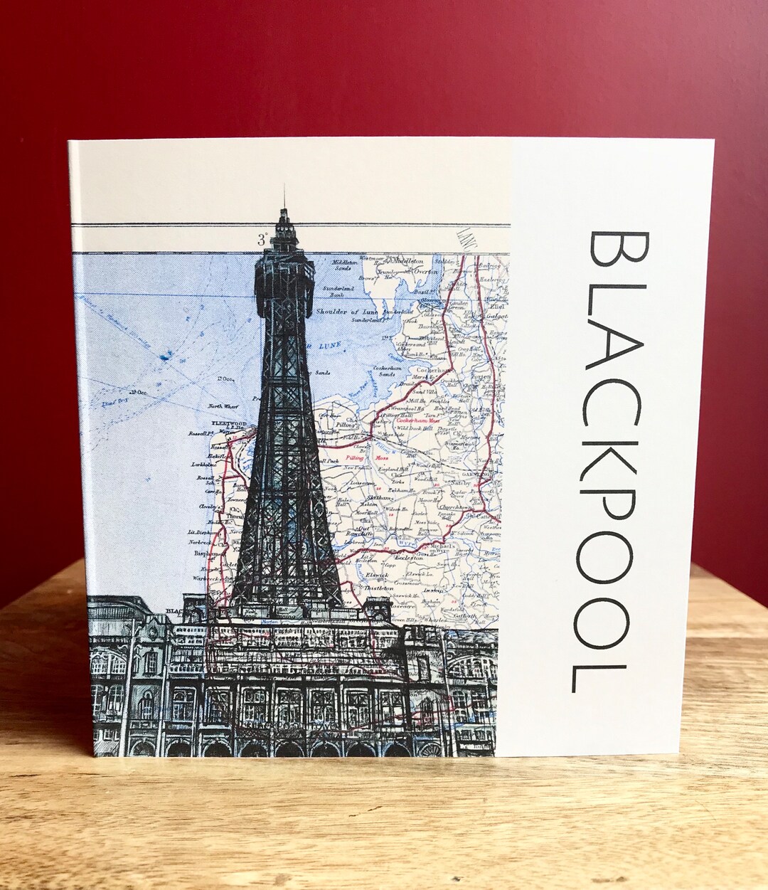 Blackpool Tower Greeting Birthday Card. Map Lancashire. Blank Inside - Etsy