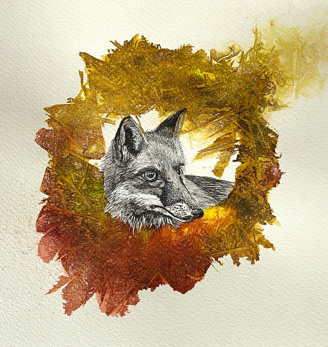 Fox Pen and Ink Drawing. Original Art Unframed 15x21cm - Etsy