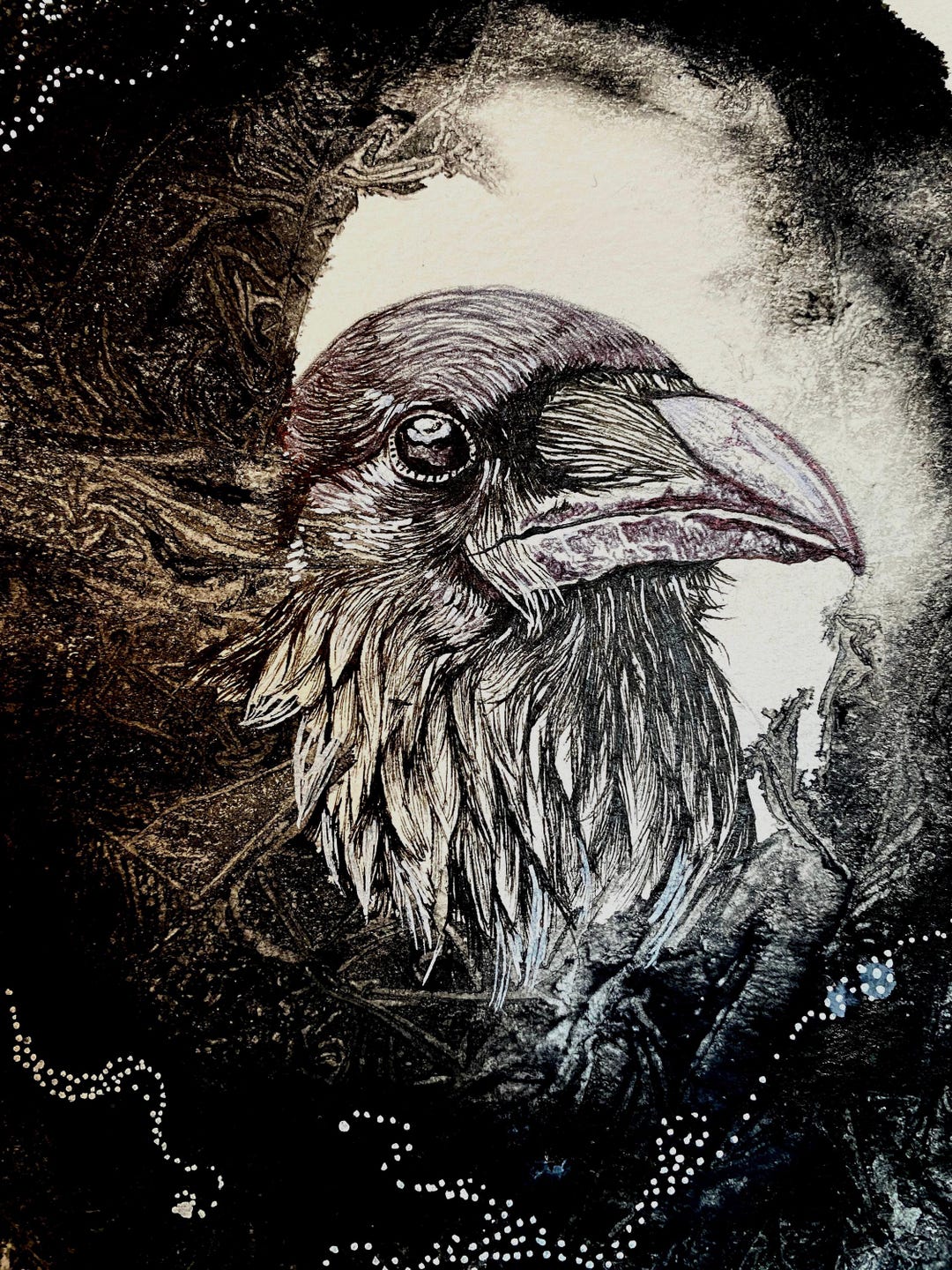 Crow Pen & Ink Original Drawing Art. Black Unframed A4 - Etsy