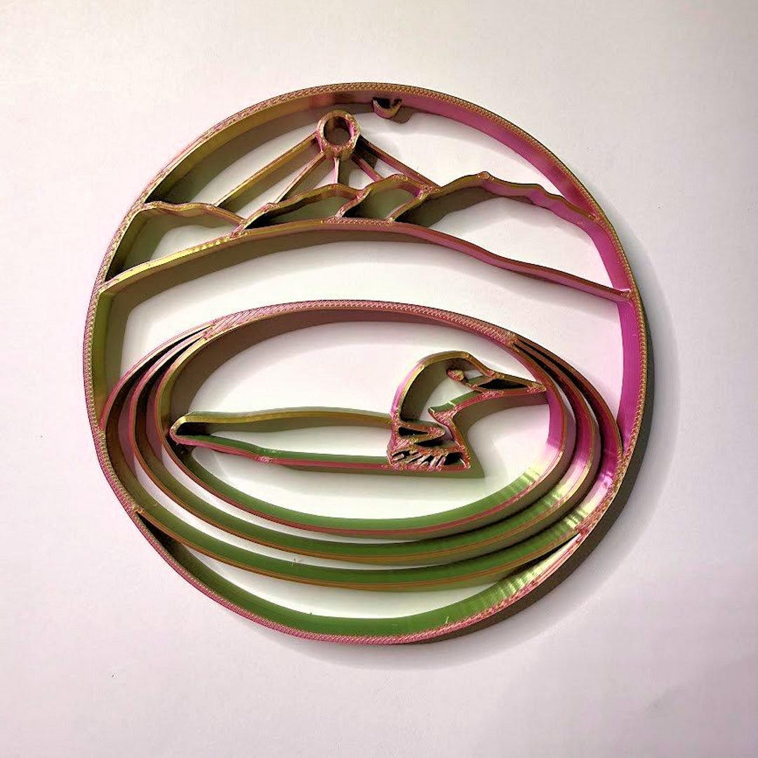 Loon on Lake Ornament and Wall Art: Abstract Design - Etsy