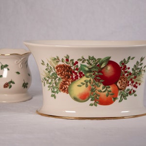 Vintage Lenox Williamsburg Boxwood & Pine Cachepot With Votive Candle ...