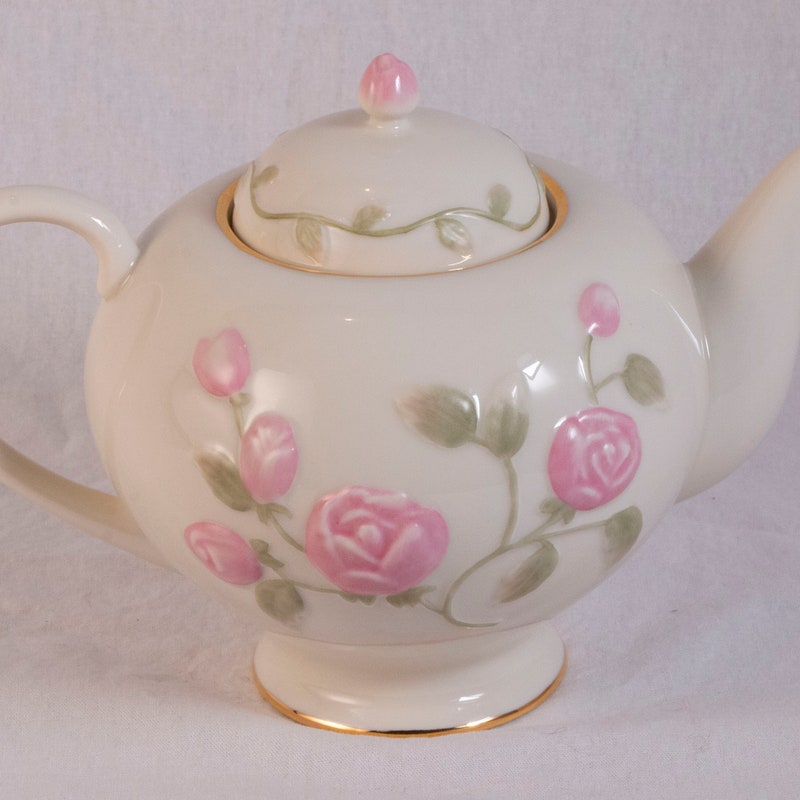 Pink Rose Teapot - Etsy