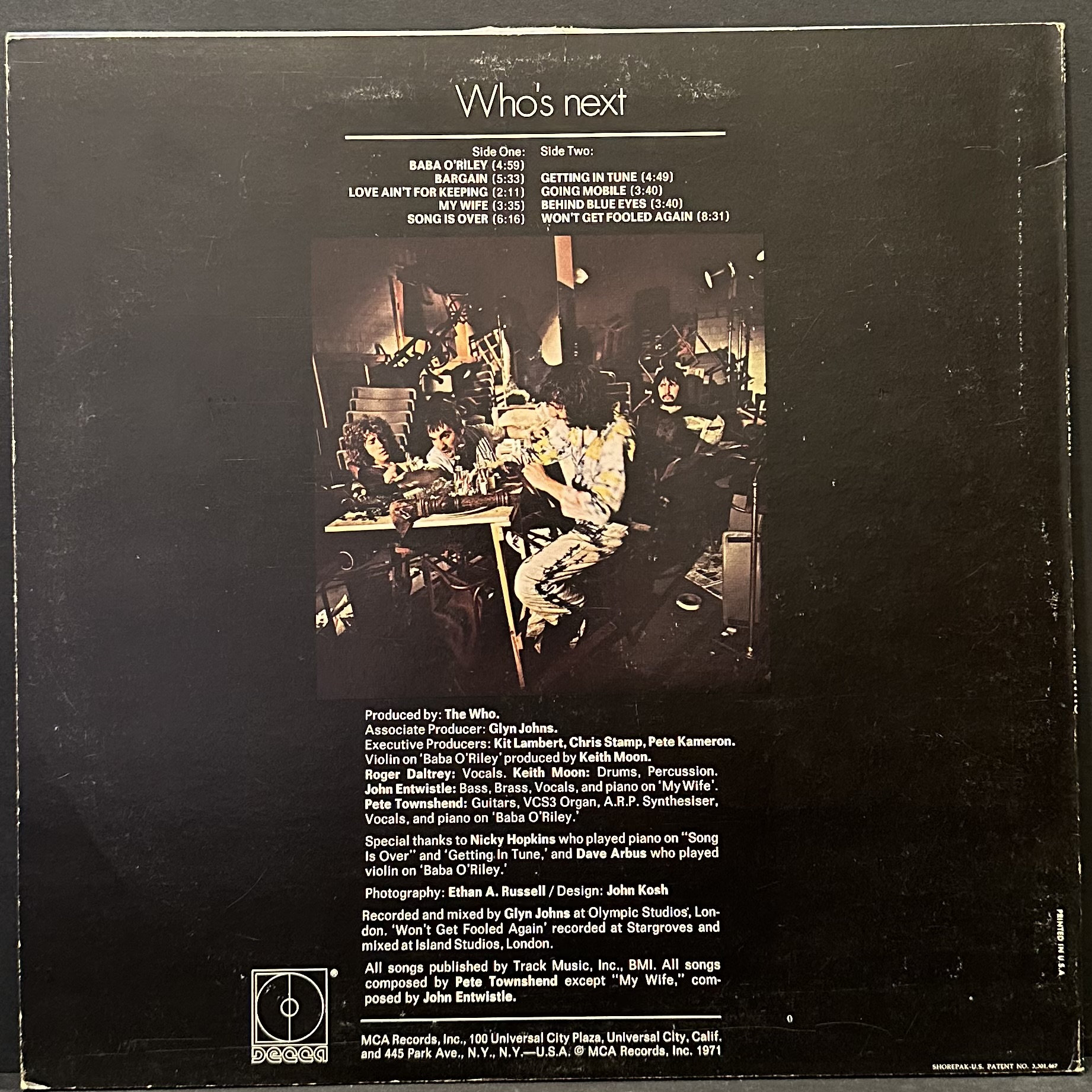 The Who - Who's Next - Vinyl LP - Vintage 1971 - Etsy