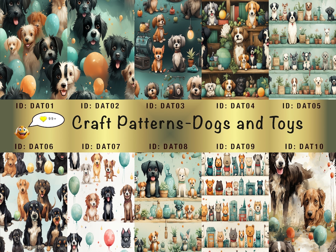Discover Cute Dog Craft Patterns! Instant Downloads for Your Creative ...
