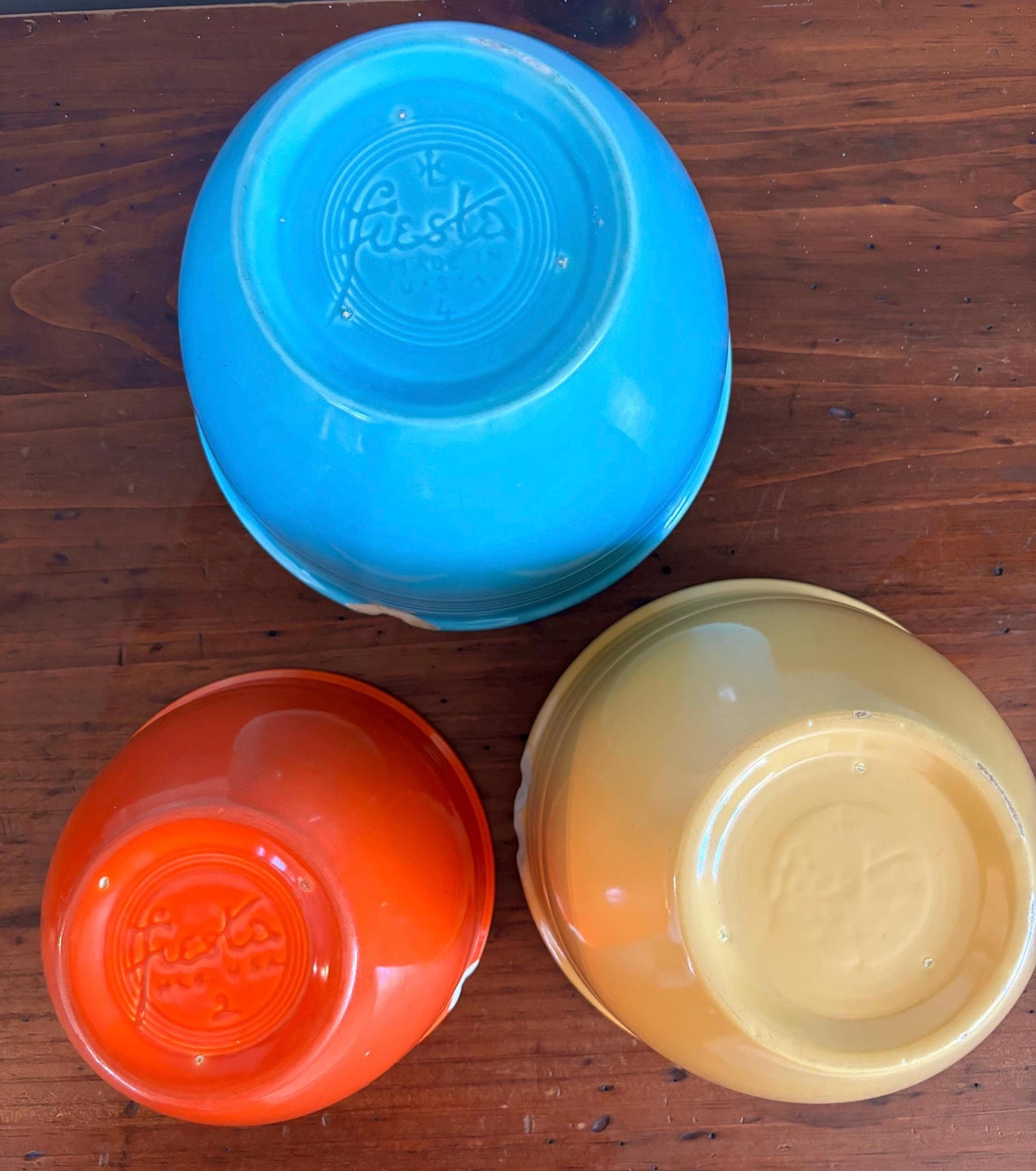Vintage Fiestaware Nesting Mixing Bowls #4,#3,#2 - Etsy