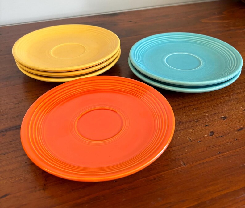 Vintage 6" Fiestaware Saucers (set of 6) - Etsy