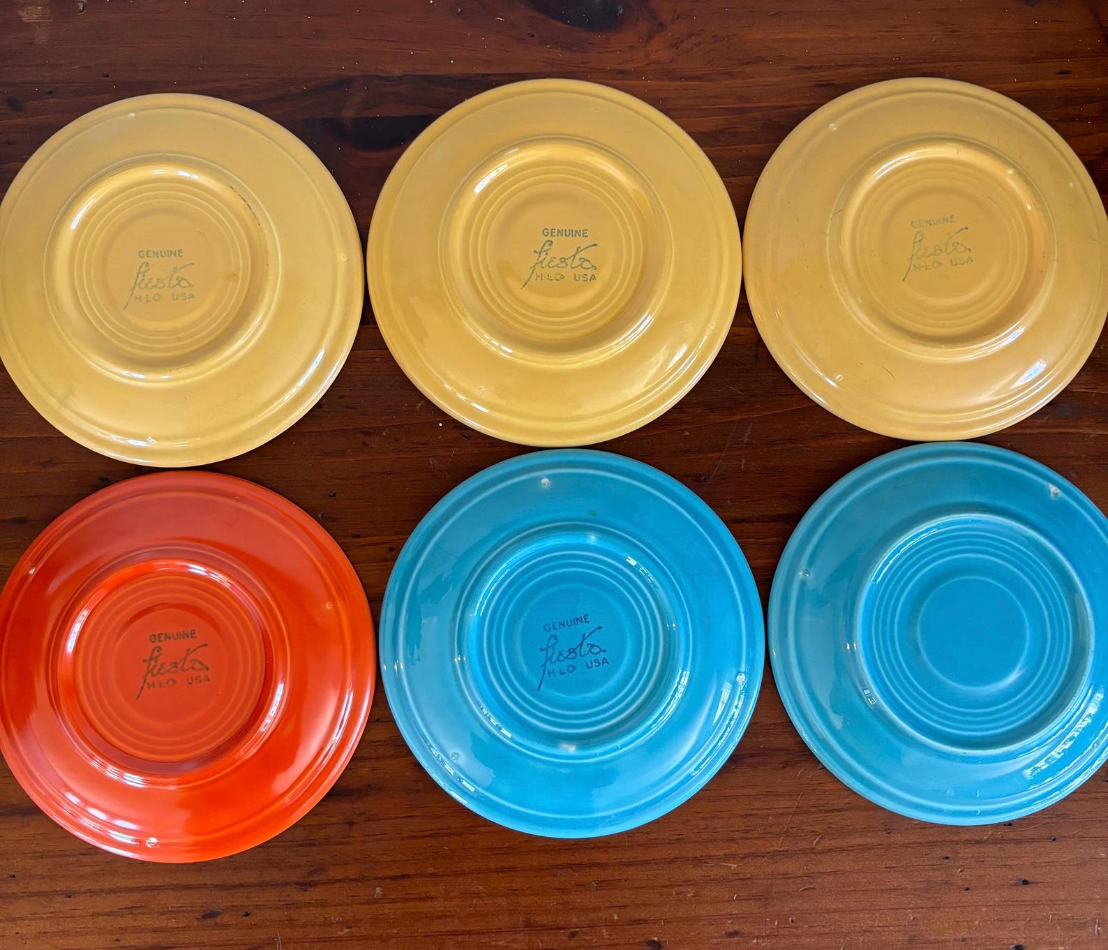 Vintage 6" Fiestaware Saucers (set of 6) - Etsy