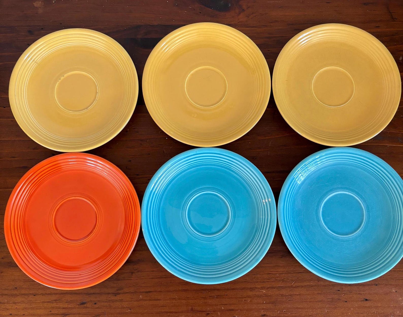 Vintage 6" Fiestaware Saucers (set of 6) - Etsy